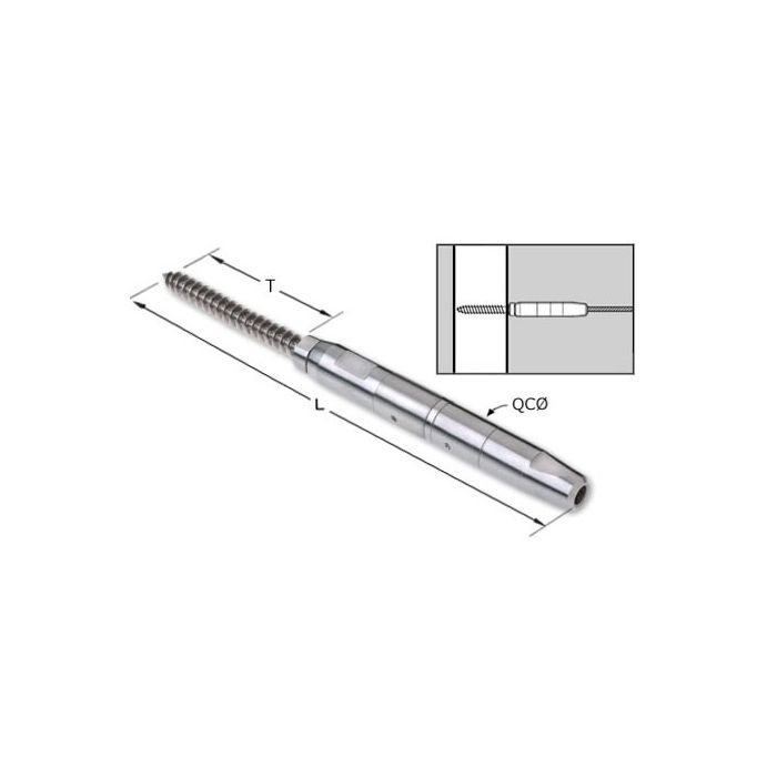 Feeney Quick Connect Lag Swivel Turnbuckle 9910DL-PKG 1/8"
