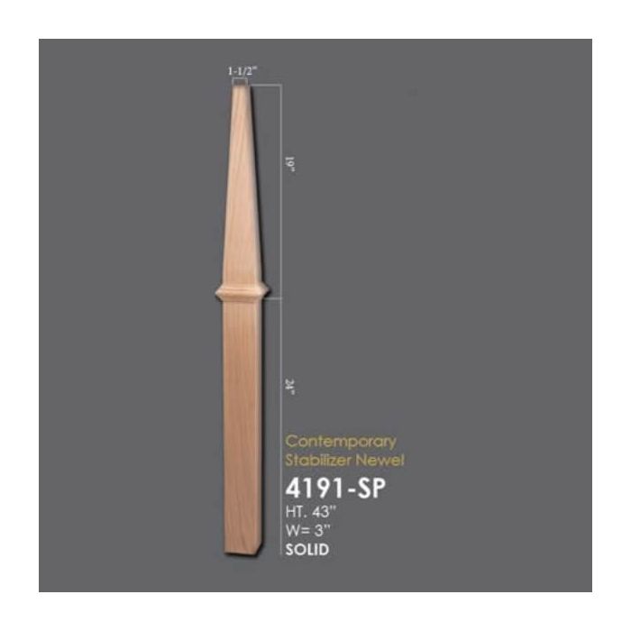 House of Forgings Contemporary Stabilizer Newel Post